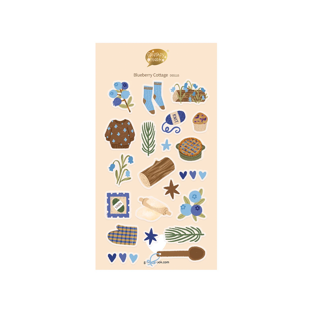 Grumpy Nook | Deco Sticker Sheet | Blueberry Cottage – Simple Paper