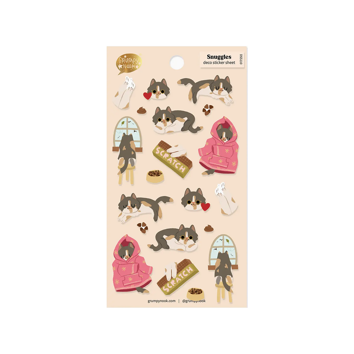 Grumpy Nook | Deco Sticker Sheet | Snuggles – Simple Paper