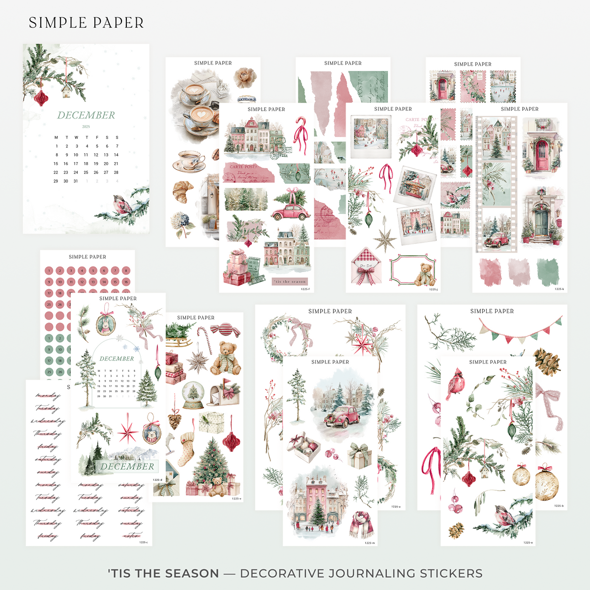 Winter Journaling Stickers | Cozy Seasonal Sticker Collection – Simple ...