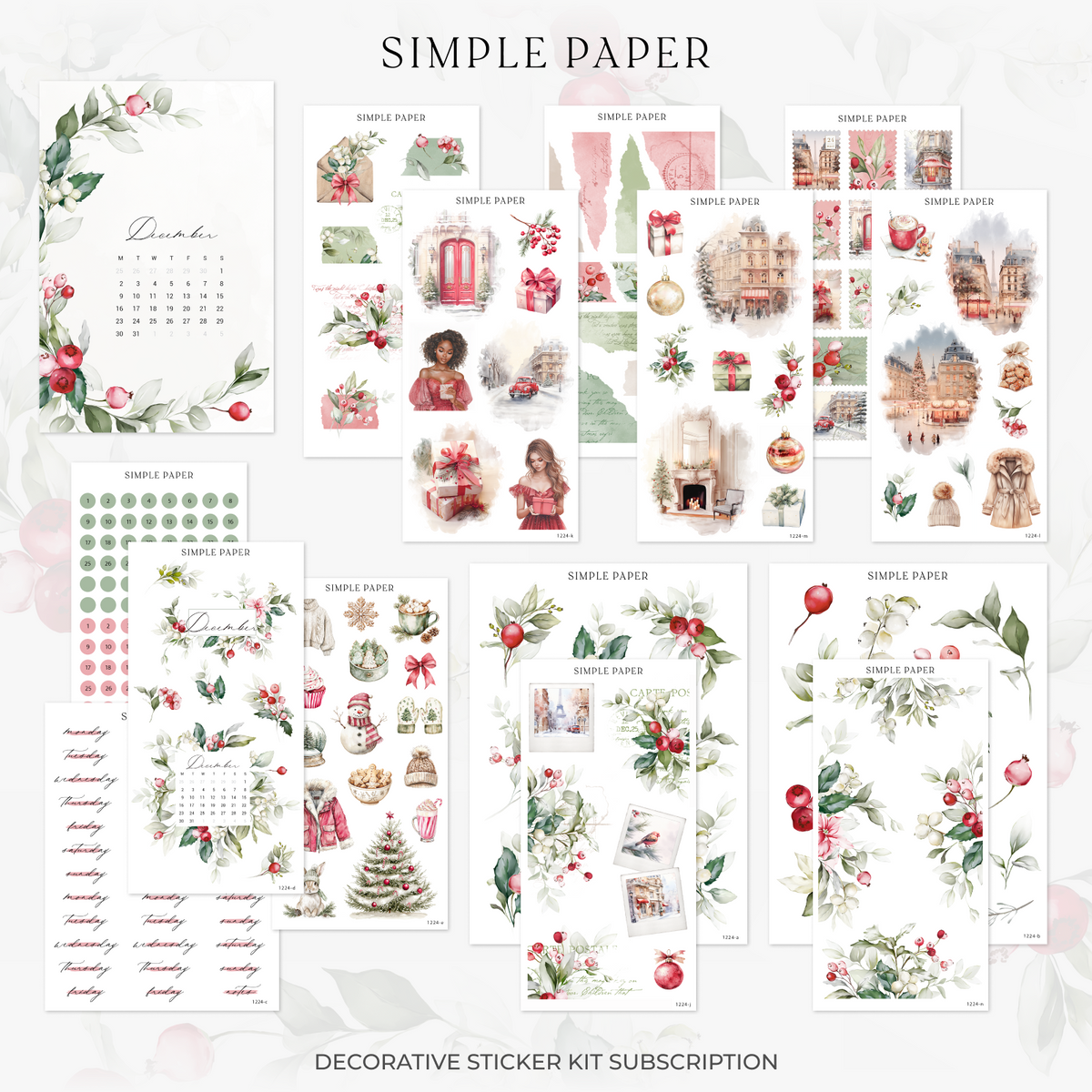 Simple Paper – December 2024 Decorative Sticker Kit