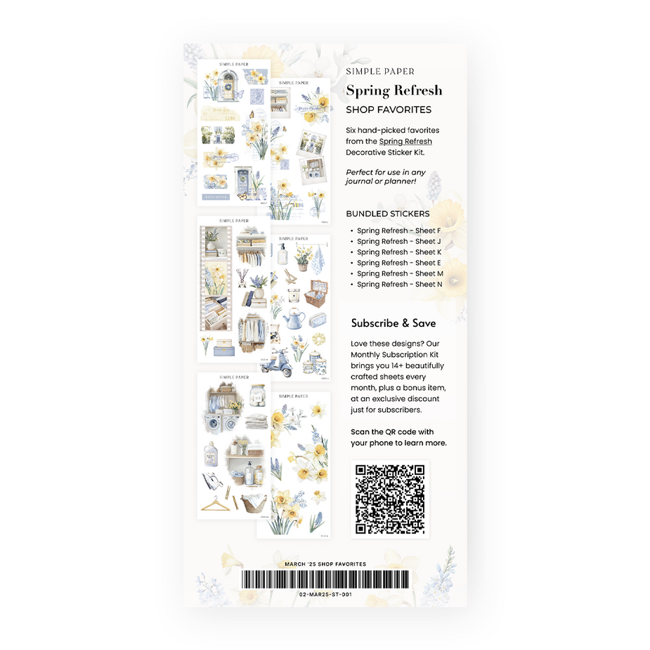 Spring Refresh Stickers | Daffodil & Lavender Journaling Sheets ...