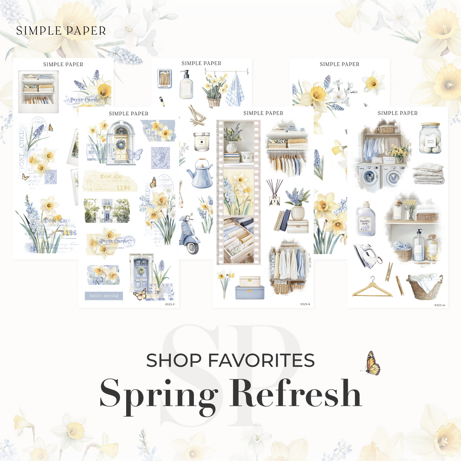 Spring Refresh Stickers | Daffodil & Lavender Journaling Sheets ...