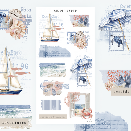 Seaside – Sheet F | Nautical Postcard & Coastal Ephemera Stickers ...