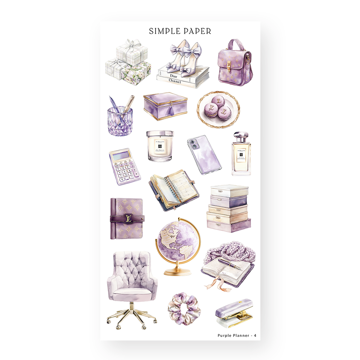 Purple Planner Stickers - Sheet 4 – Simple Paper